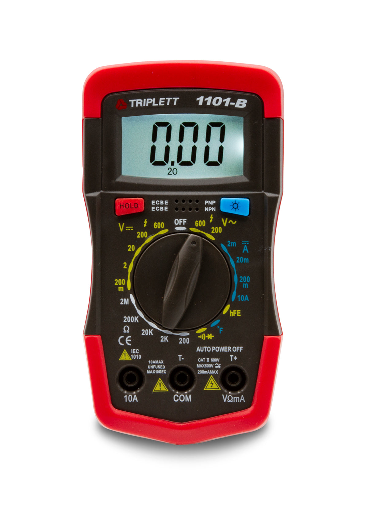 3 ½ Digit 1999 Count Compact Digital Multimeter: 19 Ranges, CAT II 600V ...