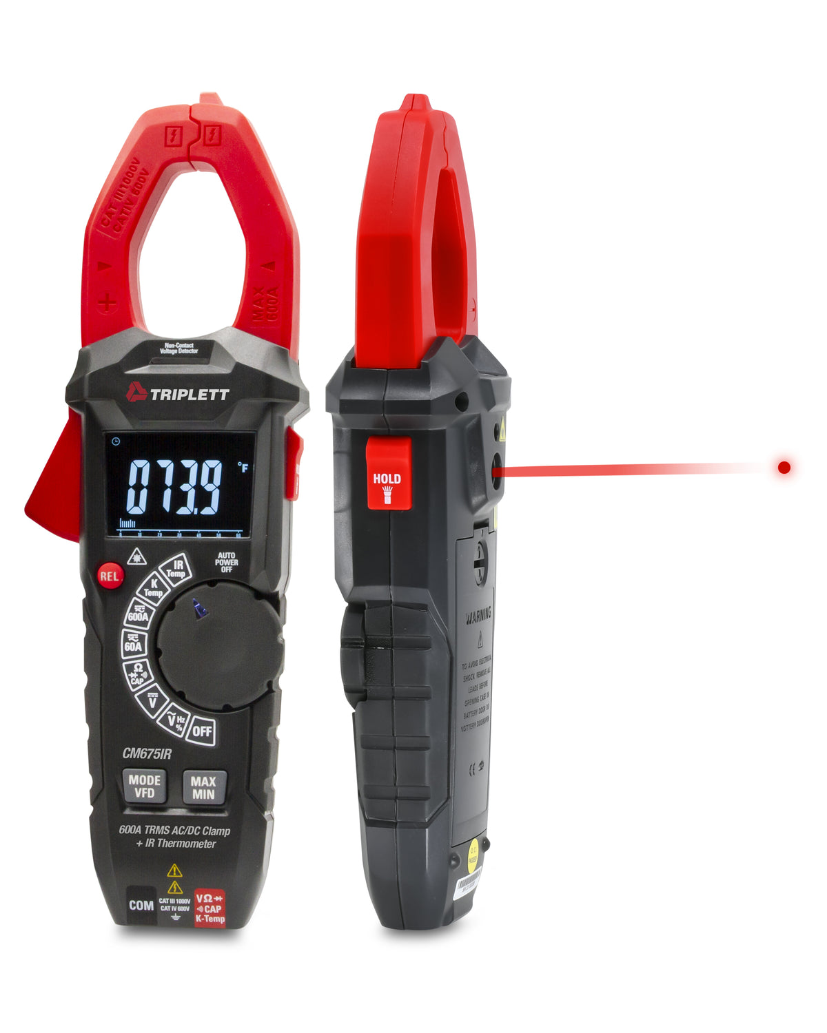 600A True RMS AC/DC Clamp Meter with 4:1 IR Thermometer (CM675IR ...