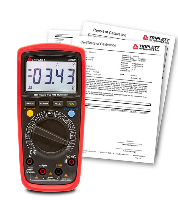 True RMS Multimeter with Low pass filter - (MM520) — Triplett Test ...