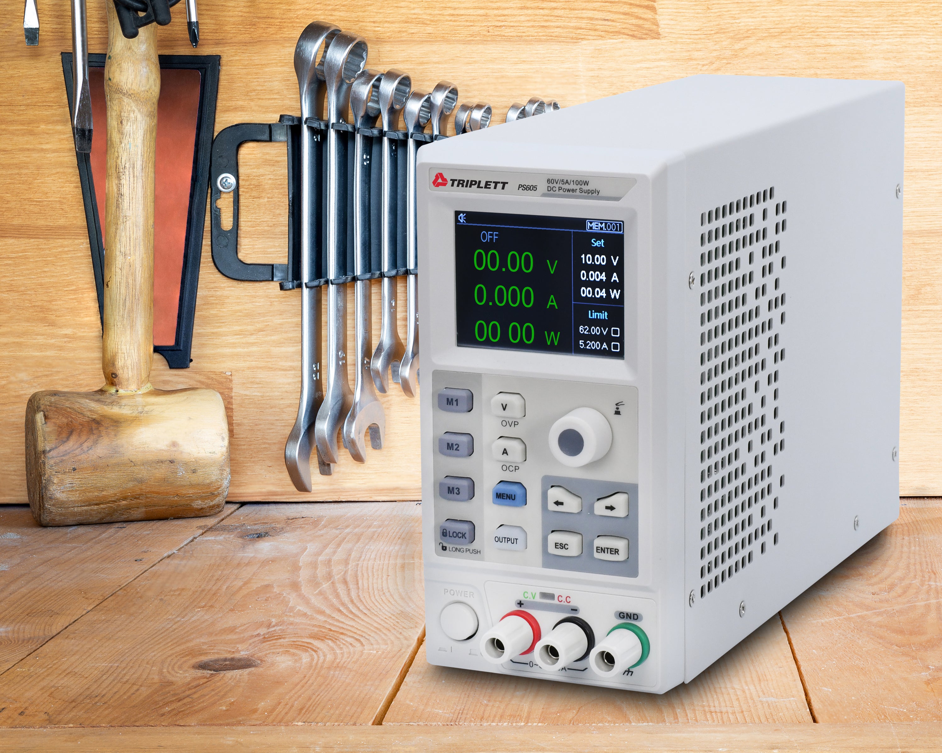 Single Output DC Power Supply 60V/5A/100W - (PS605) — Triplett Test ...