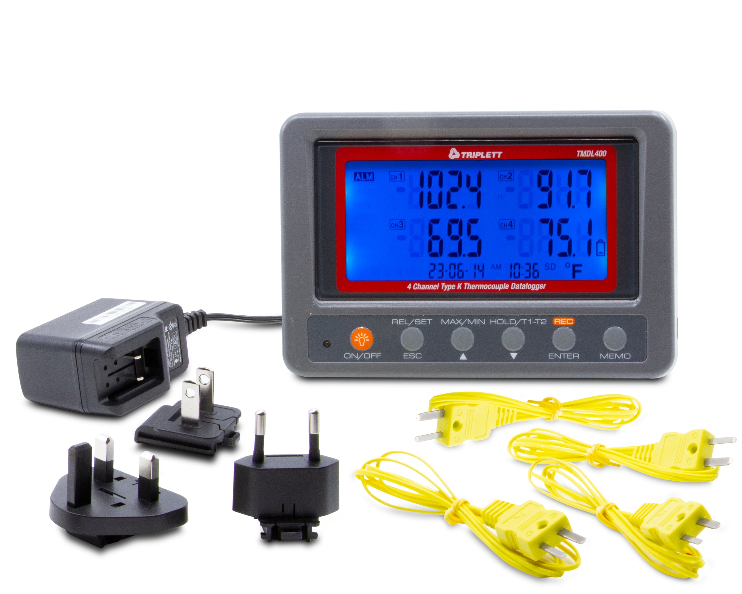 4 Channel Type K Thermocouple Datalogger (SD) - (TMDL400) — Triplett ...