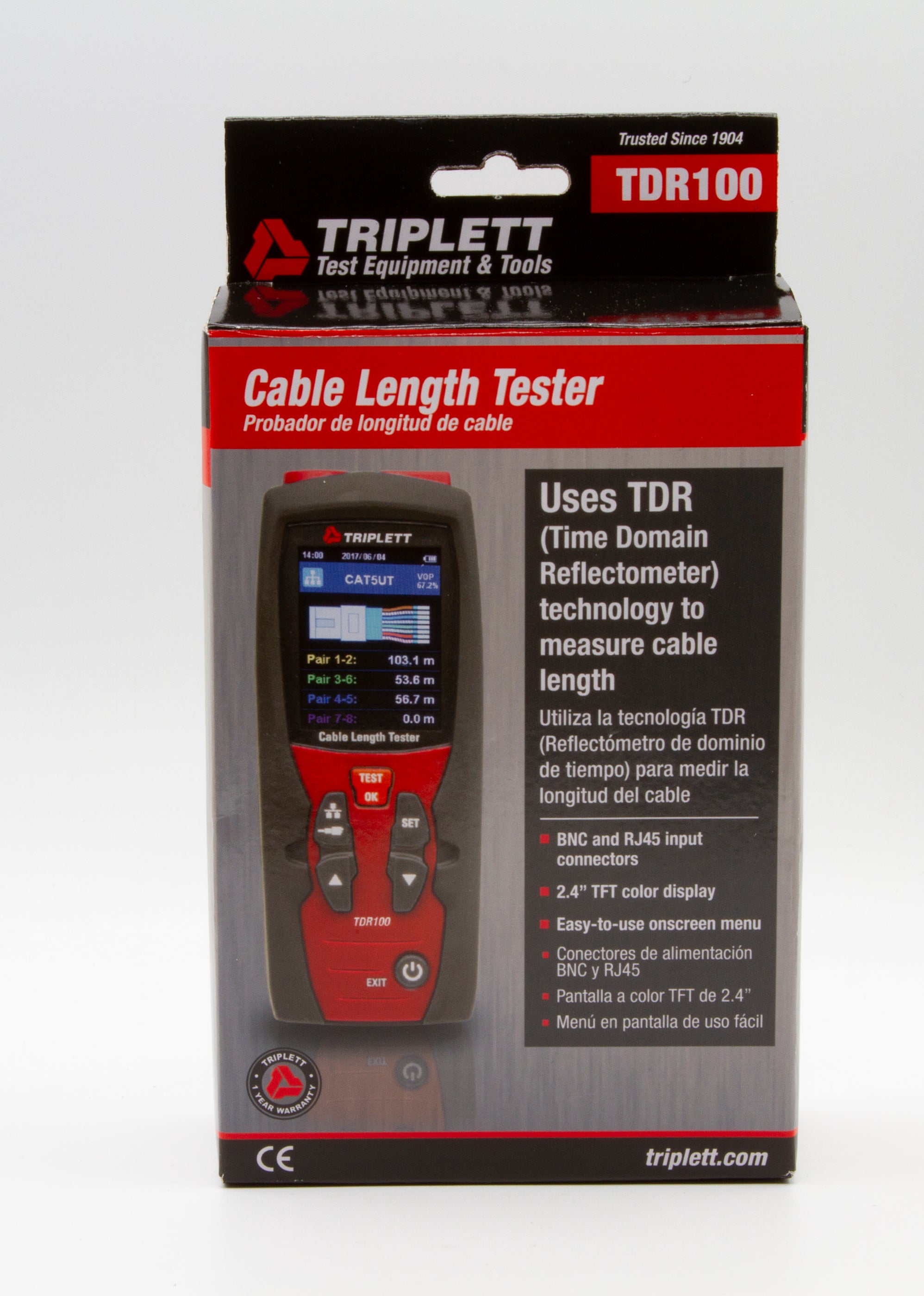 TDR100 TDR Cable Tester | Cable Length Tester — Triplett Test Equipment ...