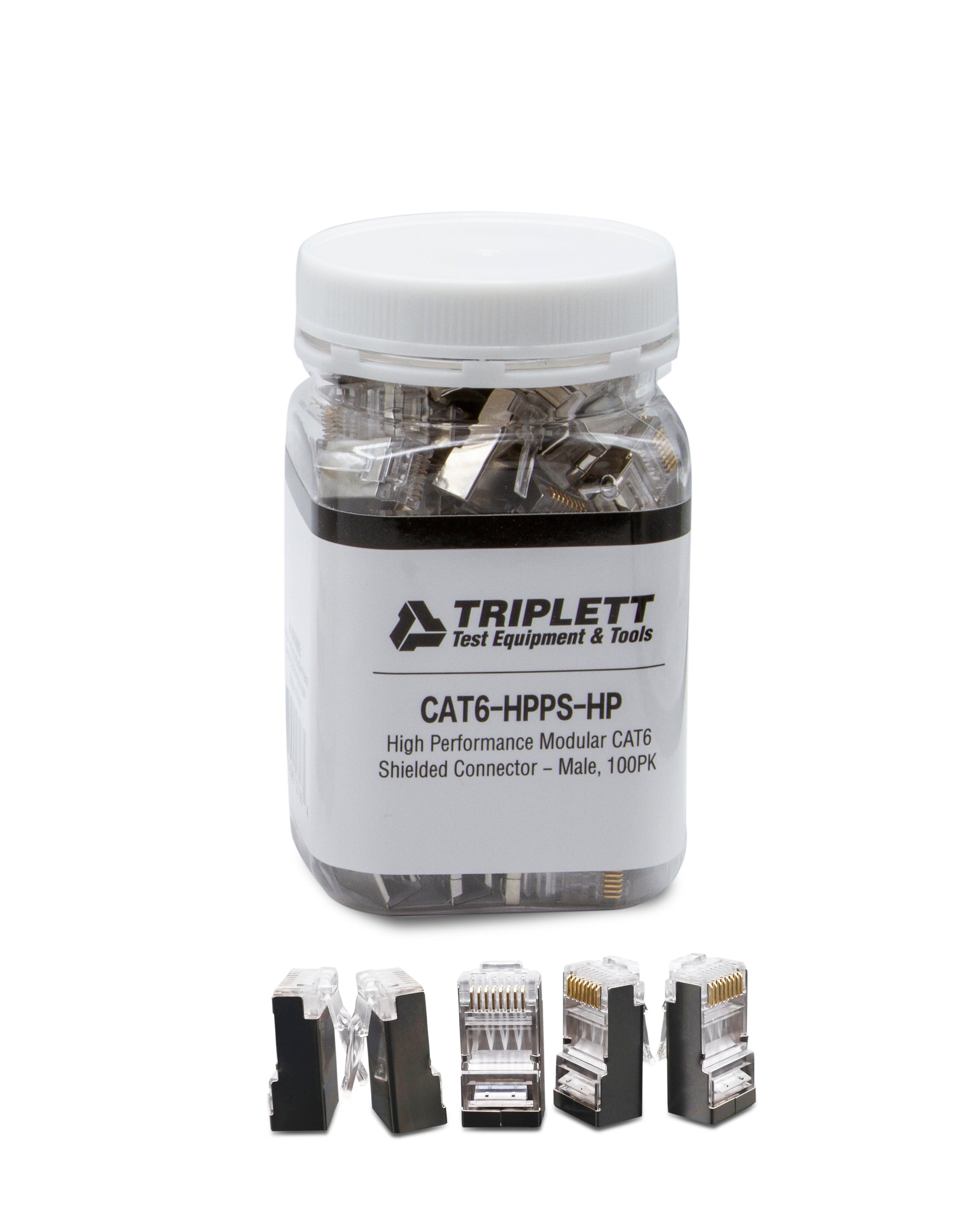 High Performance Modular CAT6 Shielded Connector - Male, 100PK (CAT6-H ...