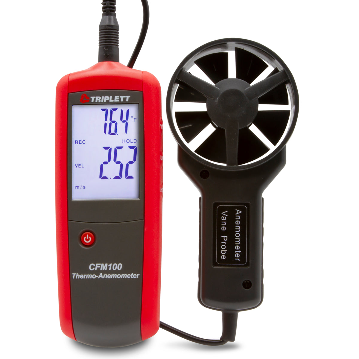 CFM100 Anemometer Measure Air Velocity, Temp and Air Flow upto 9900 CFM ...