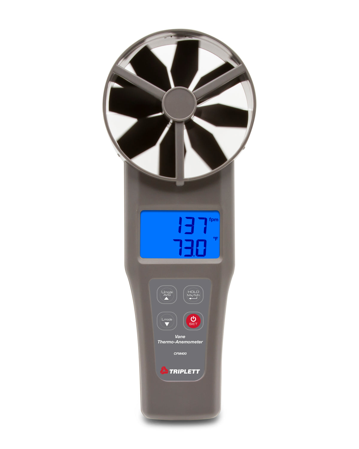 4" (100mm) High Accuracy Large Vane Thermo-Anemometer (CFM400 ...