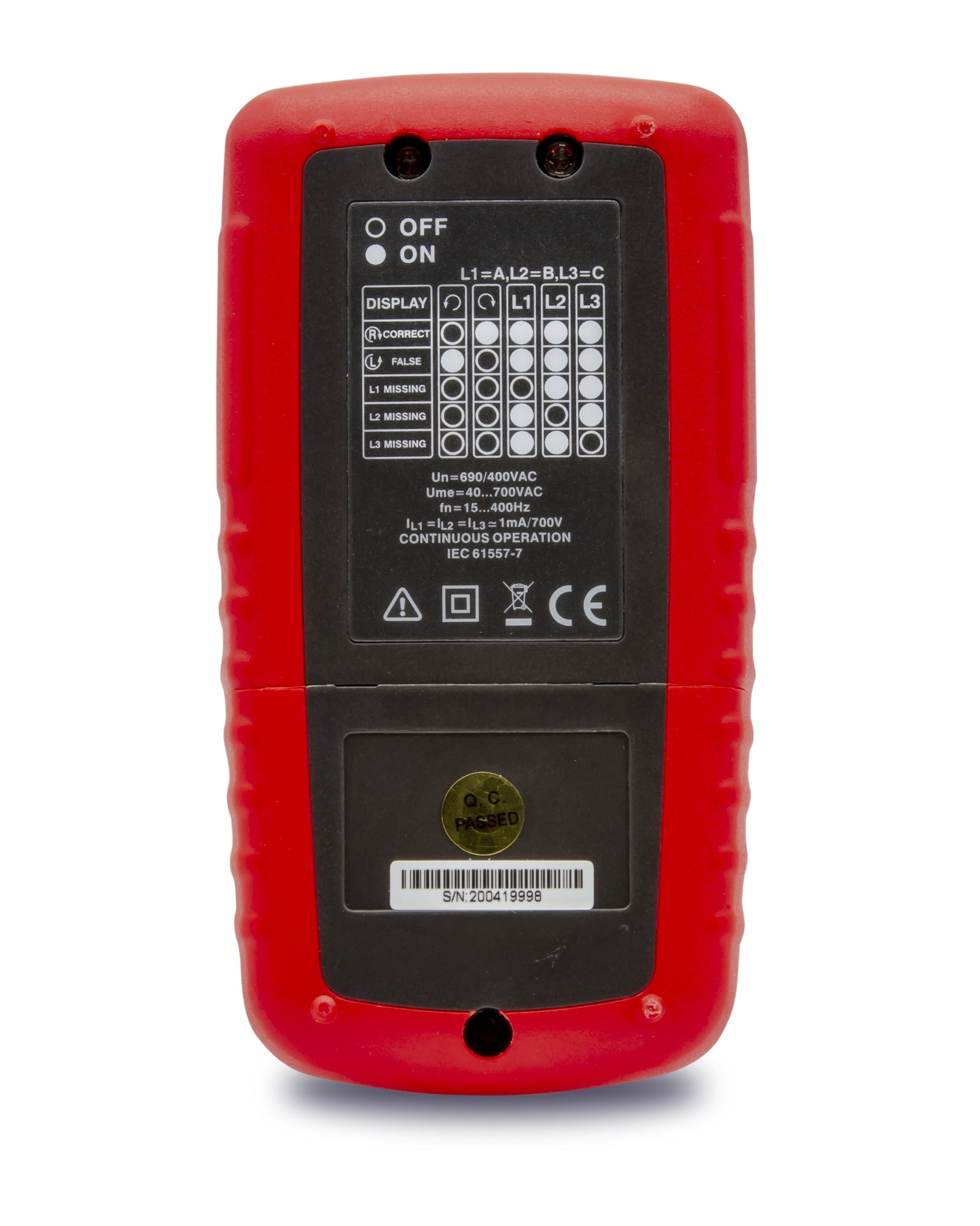Phase Rotation Tester: Determines Correct Phase Wiring Sequence for 3 ...